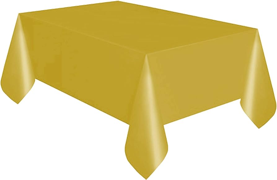 Plastic Rectangle Gold Table Cover 54" x 108" (1 piece) – Suki's Cash ...